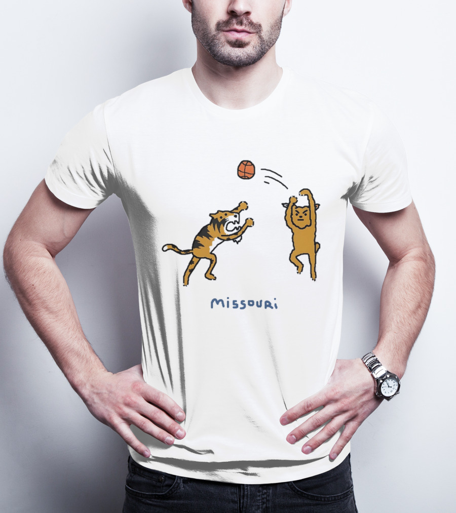 Kentucky Wildcats Vs Missouri Tigers Basketball 2026 SEC Matchup Cartoon T-Shirt