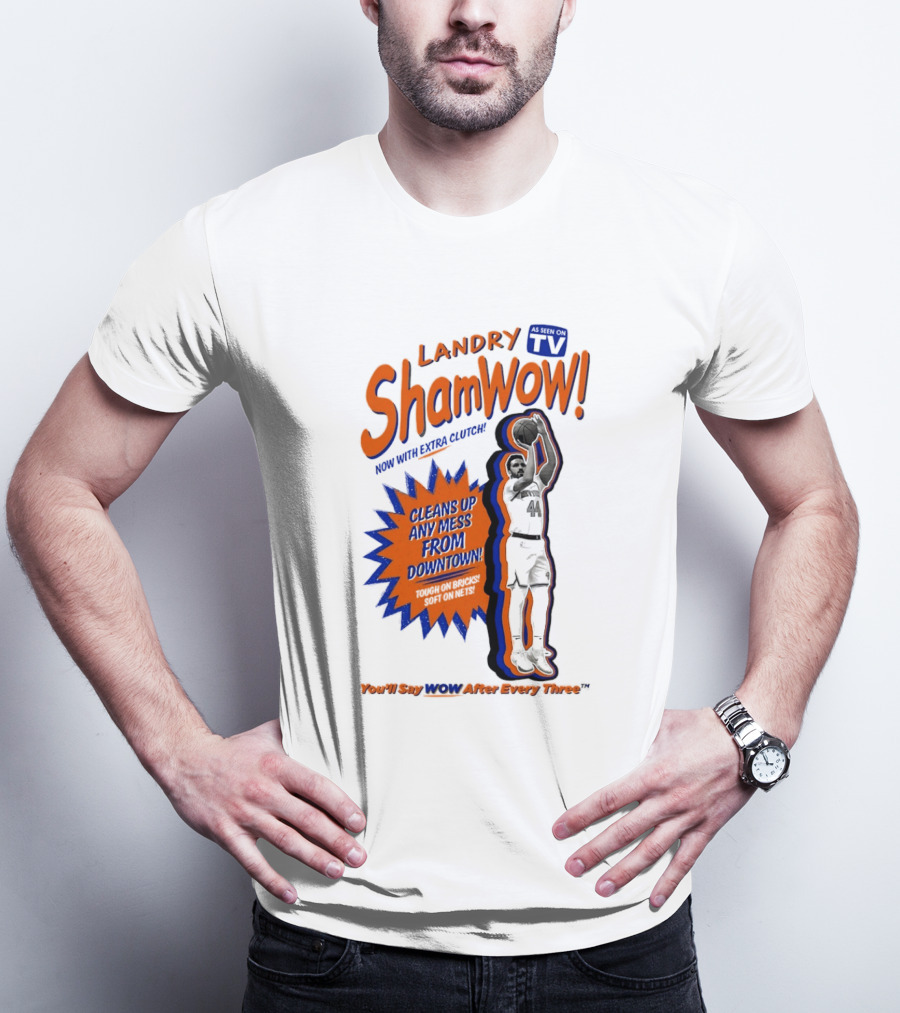 Landry Shamet ShamWow TV Extra Cleans Up Any Mess Downtown New York Knicks NBA T-Shirt