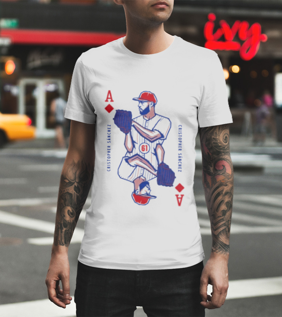 Cristopher Sánchez Philadelphia Phillies Ace Of Diamonds Playing Card T-Shirt