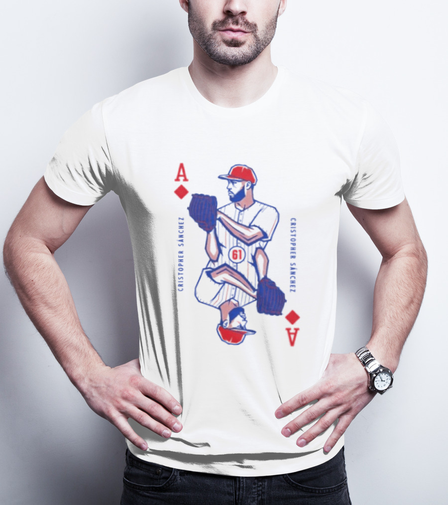 Cristopher Sánchez Philadelphia Phillies Ace Of Diamonds Playing Card T-Shirt