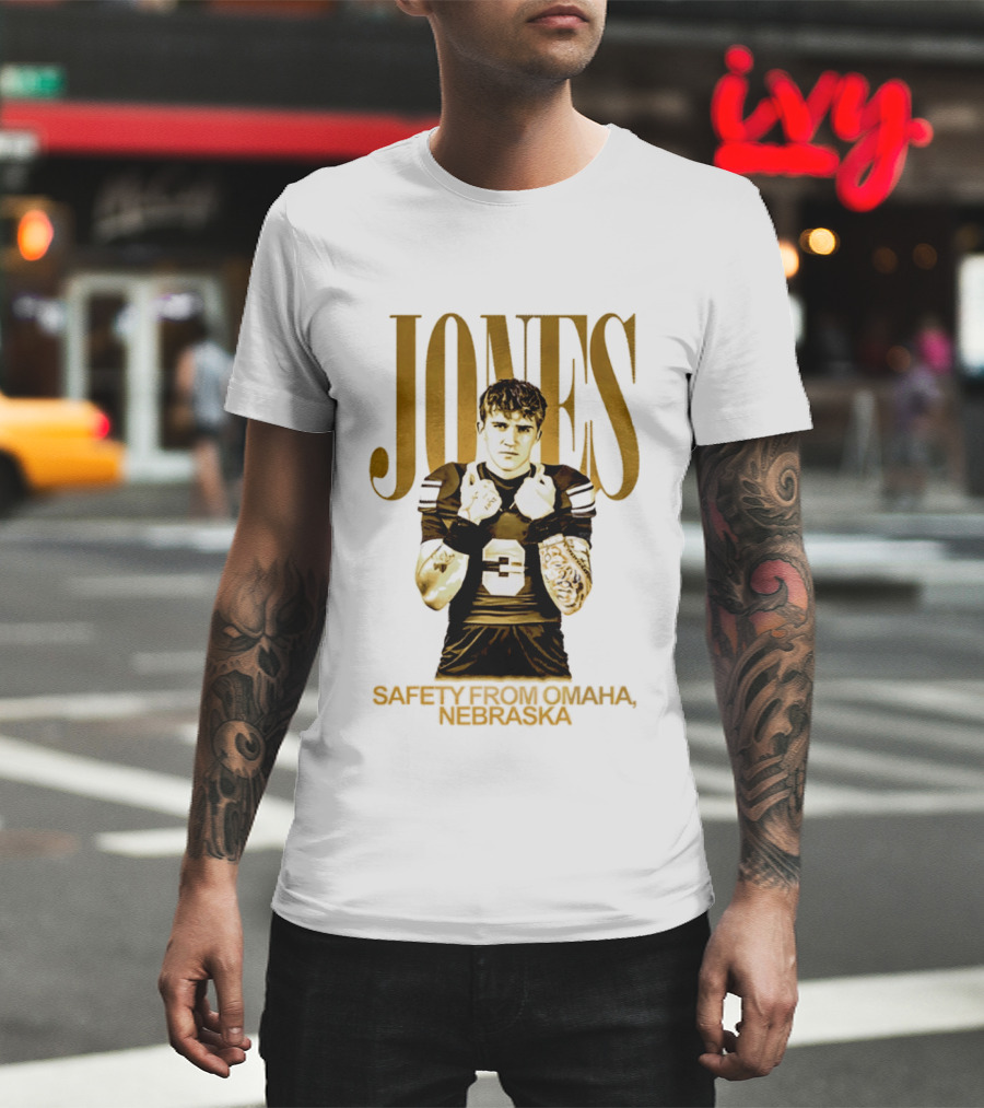 Mason Jones Nebraska Cornhuskers Safety From Omaha Football Player T-Shirt