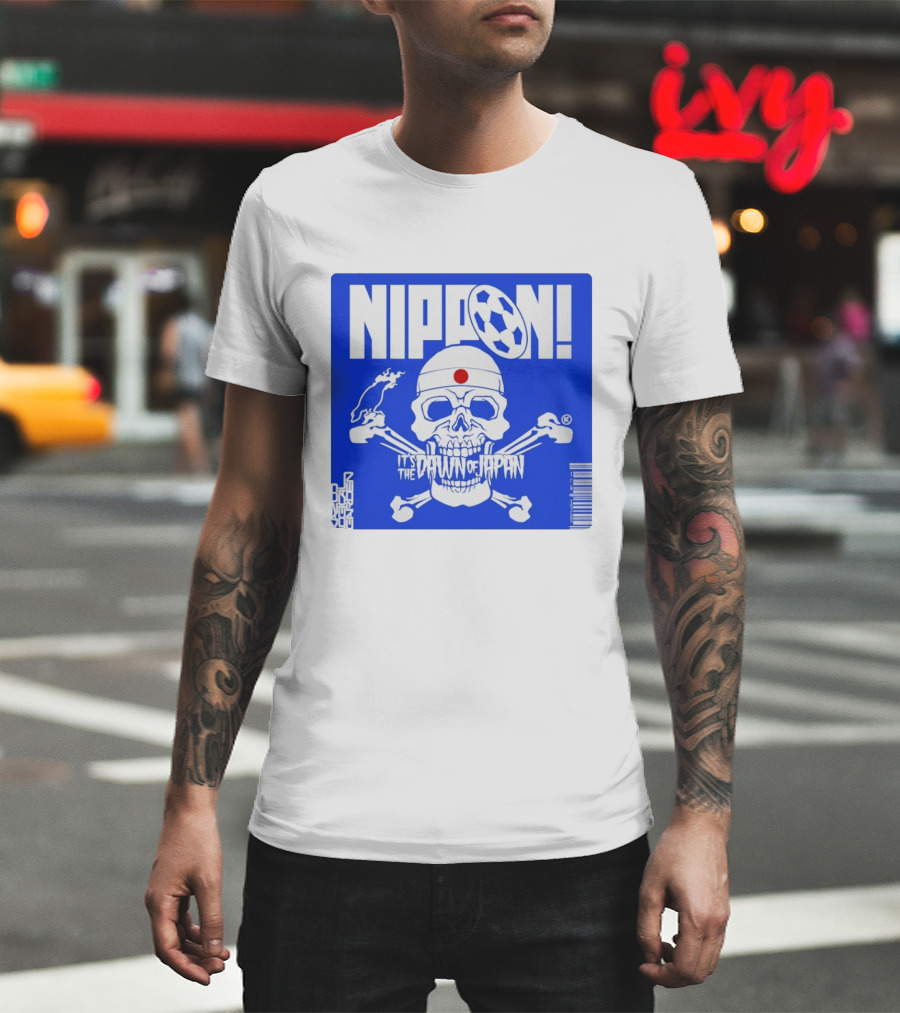 Nippon It's The Dawn Of Japan Skull Crossbones Soccer Ball T-Shirt
