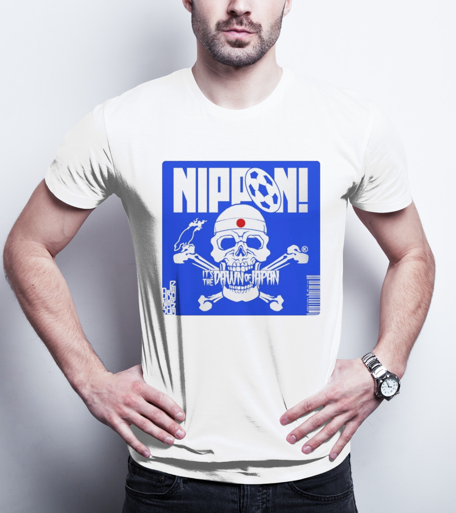 Nippon It's The Dawn Of Japan Skull Crossbones Soccer Ball T-Shirt