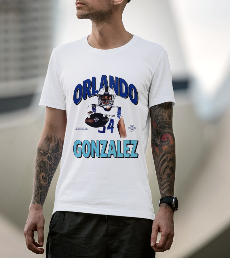 Orlando Gonzalez Indiana State Sycamores Linebacker Football Player 34 T-Shirt