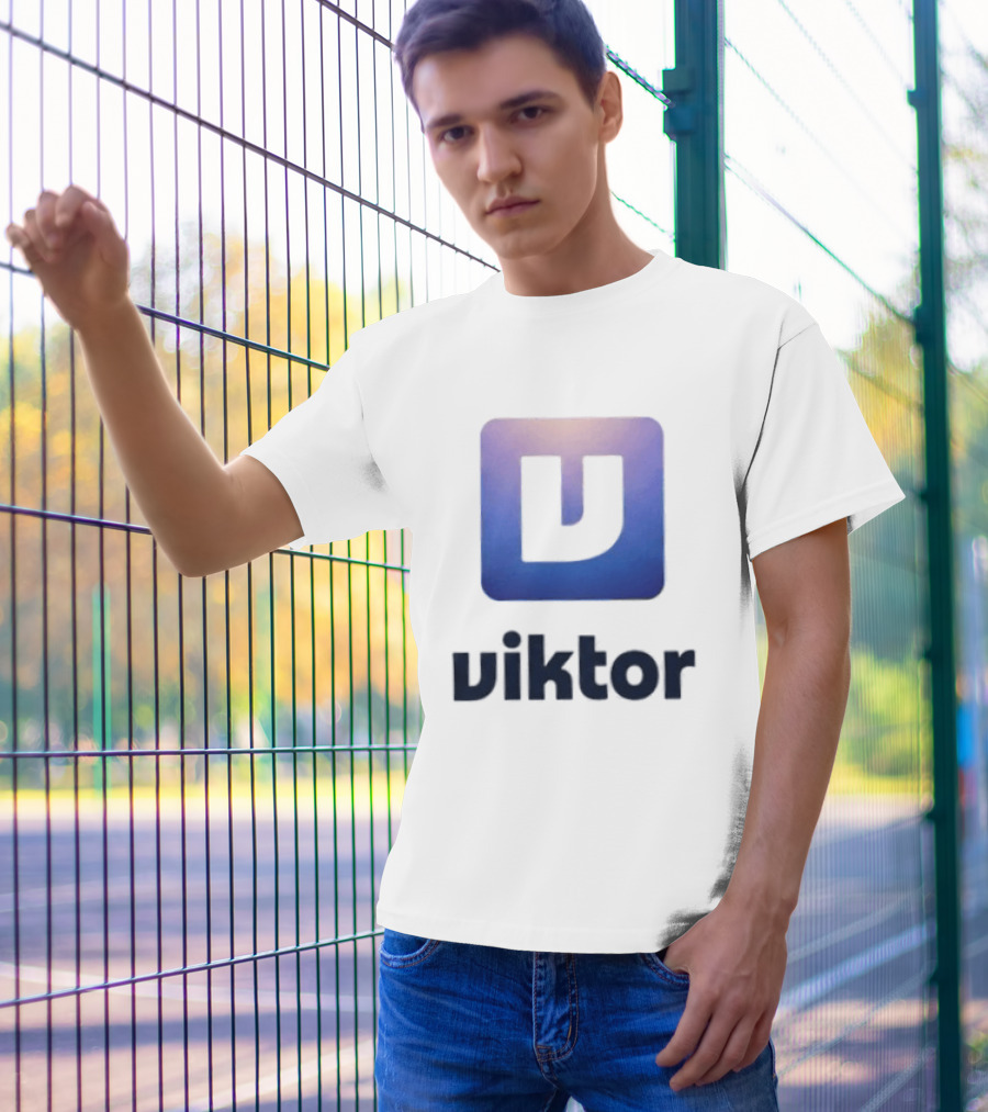 Viktor Square Icon Blue Gradient T-Shirt