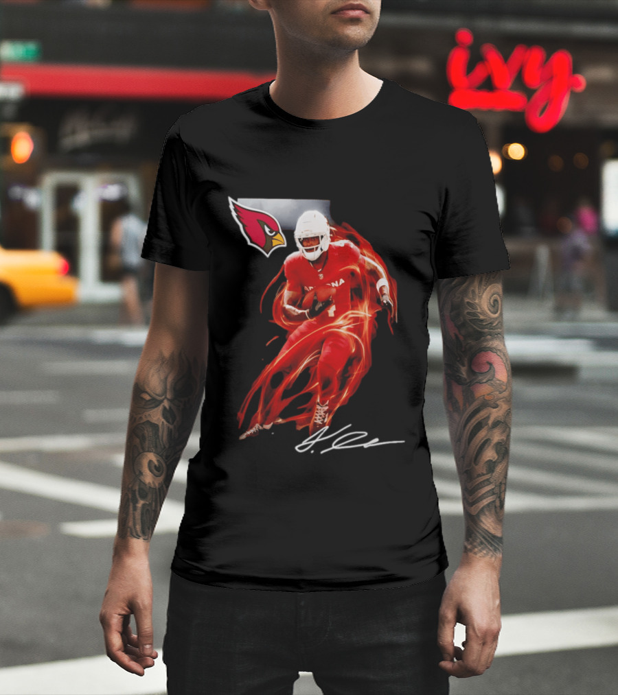Arizona Cardinals Jeremiyah Love Legacy Rookie Football Player Signature Flame T-Shirt