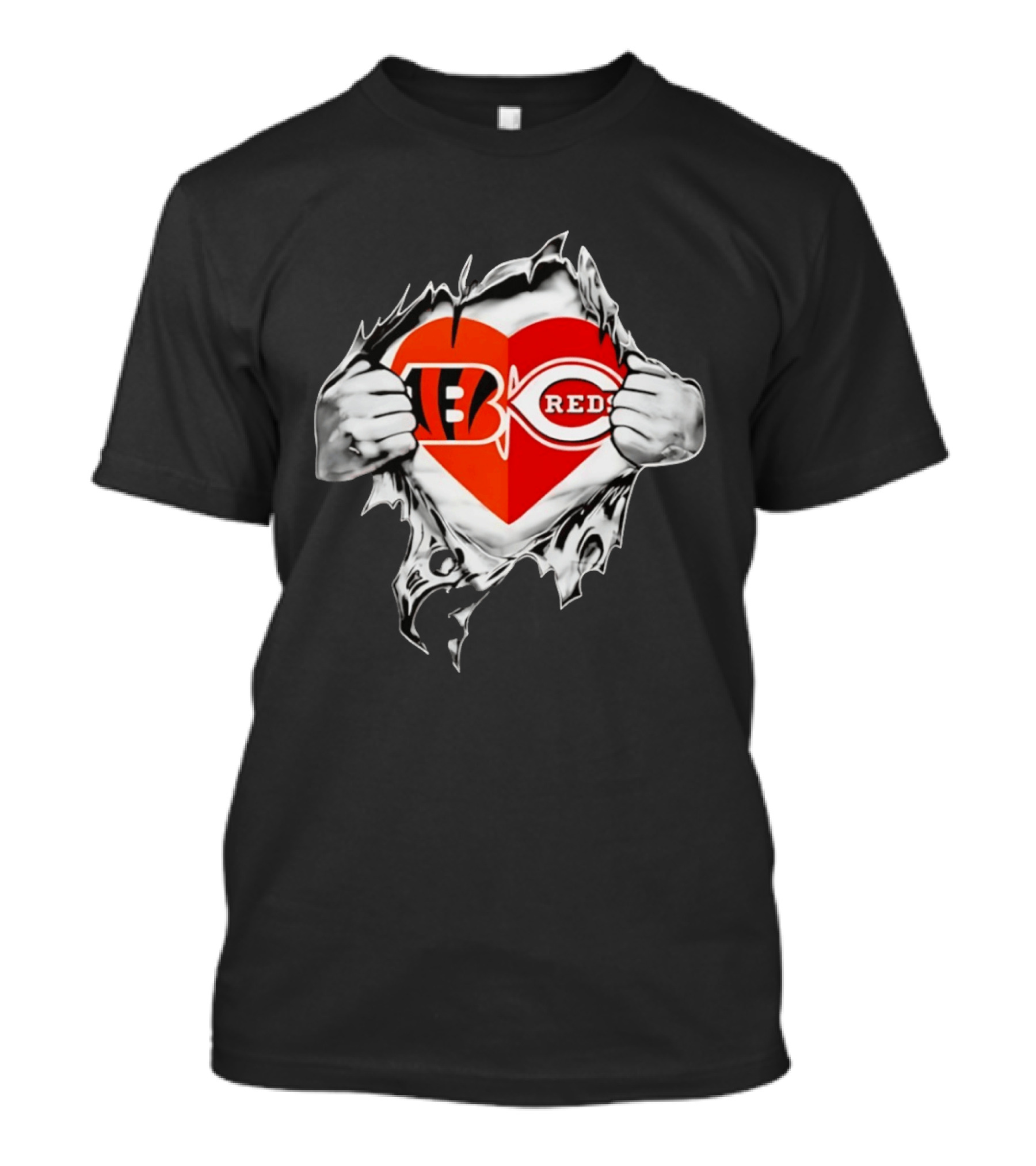 Bengals Reds Heart Ohio Sports MLB Fan Pride T-Shirt