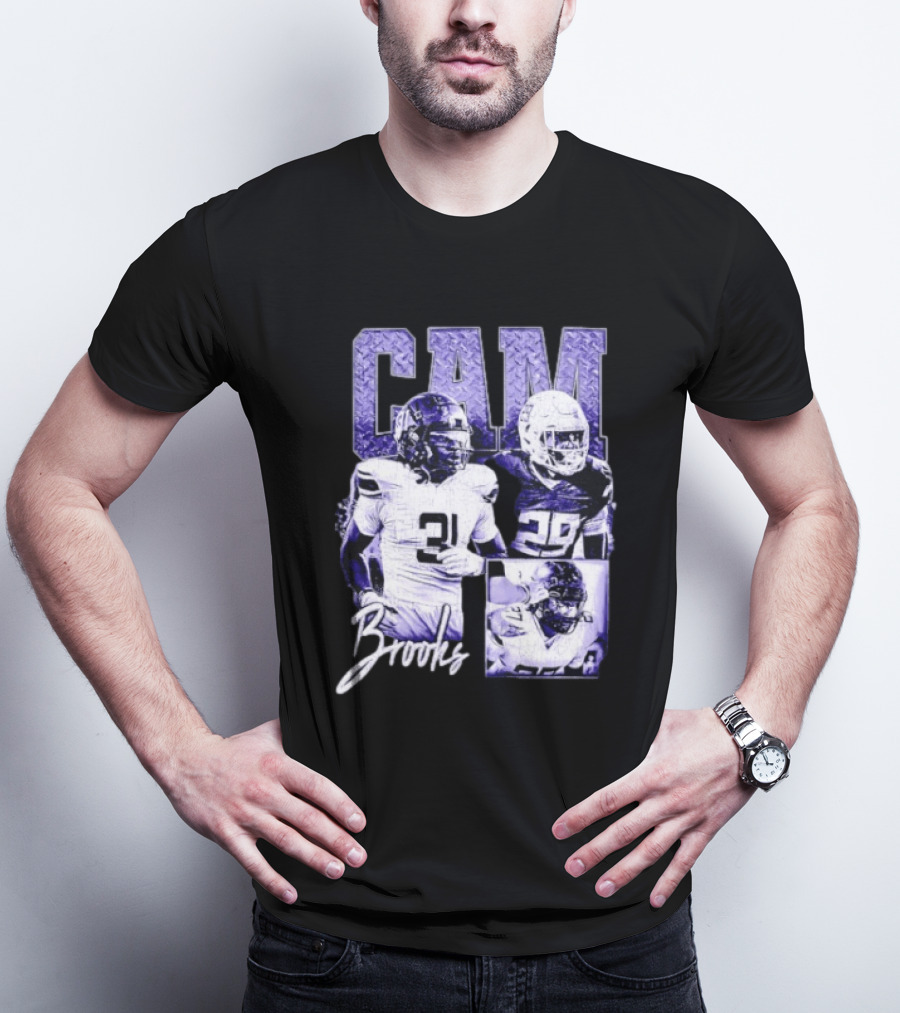 Cam Brooks Texas Longhorns Football NCAA Player Collage 31 29 T-Shirt