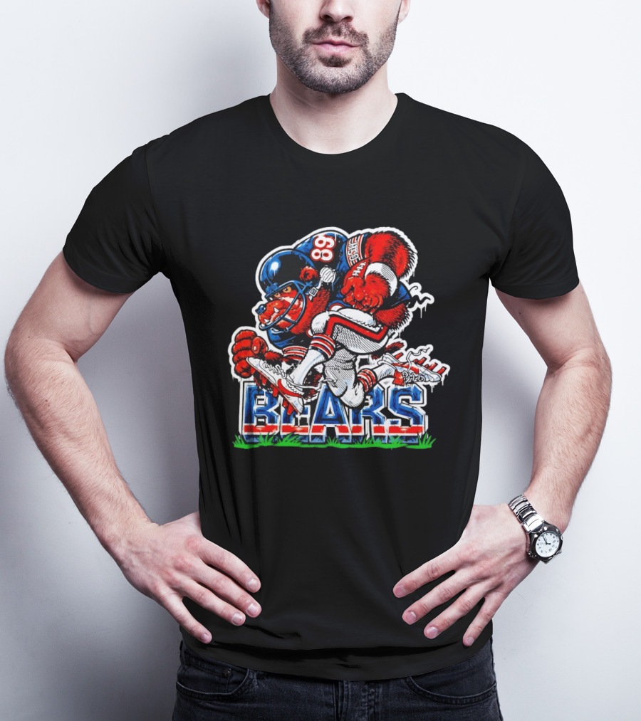 Chicago Bears Football 89 Cartoon Mascot Charge T-Shirt