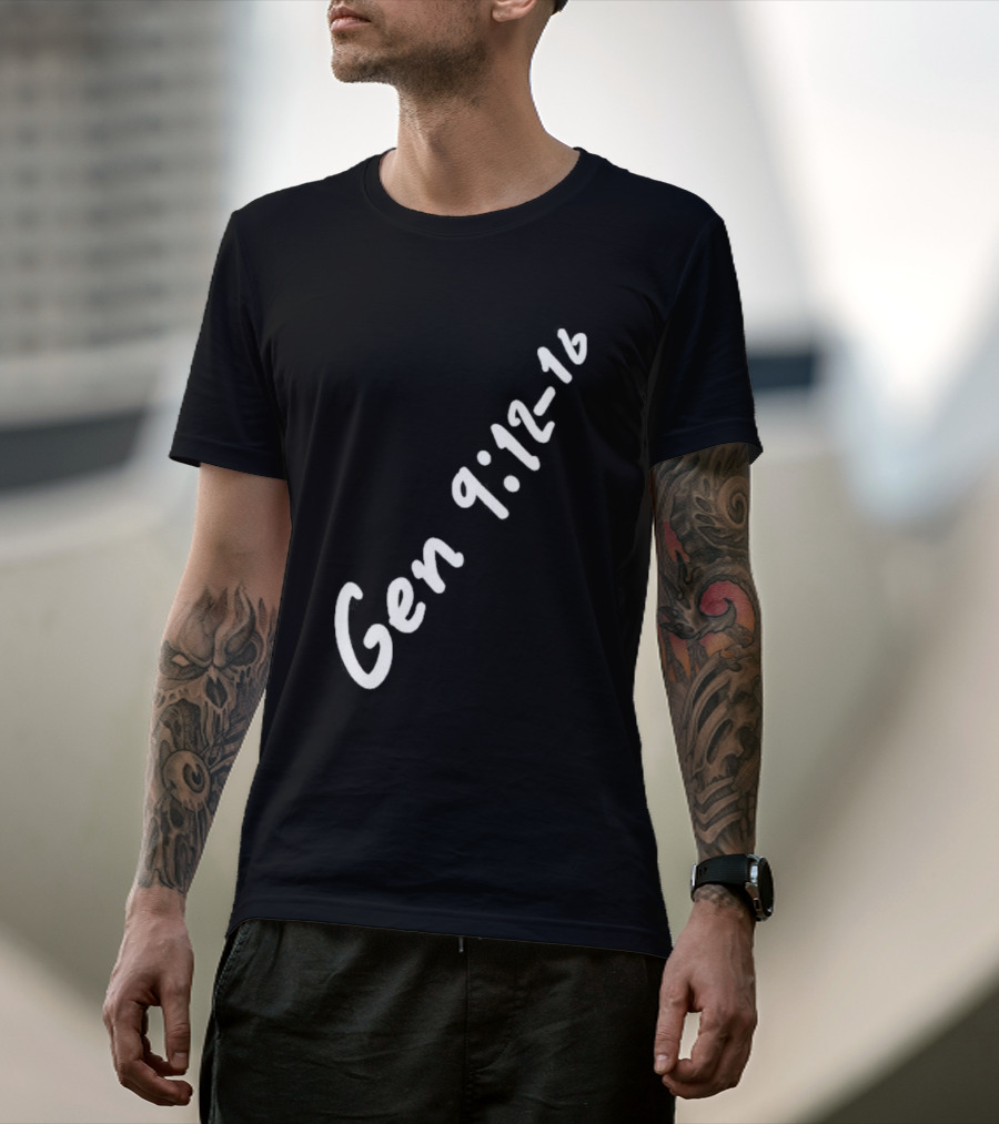 Gen 9:12 16 Text Diagonal Scripture Reference T-Shirt