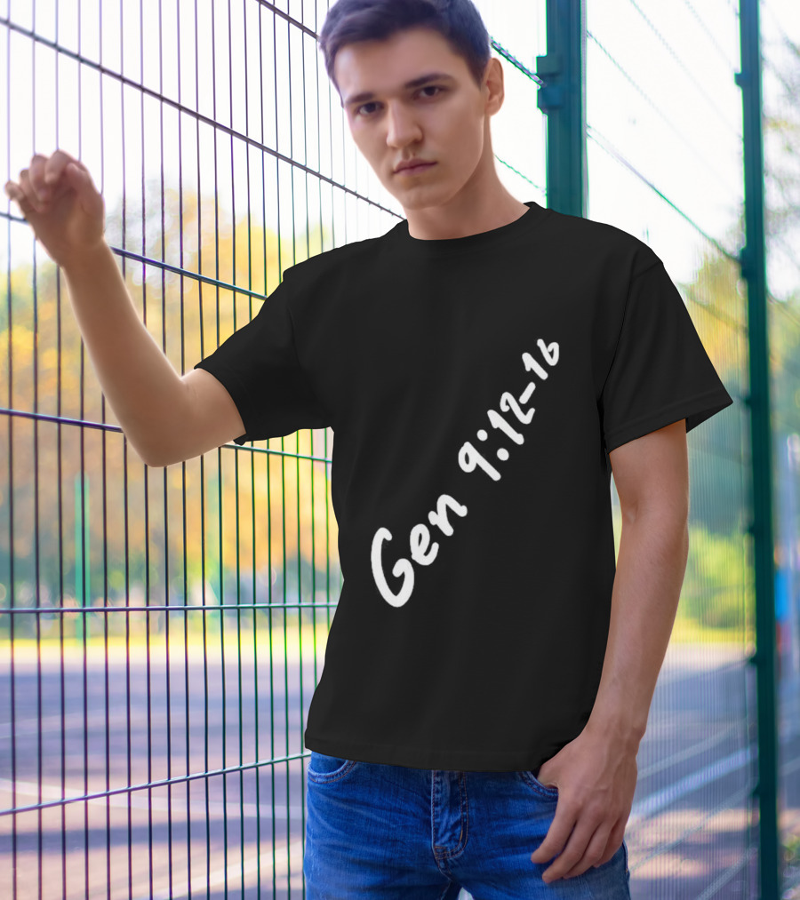 Gen 9:12 16 Text Diagonal Scripture Reference T-Shirt