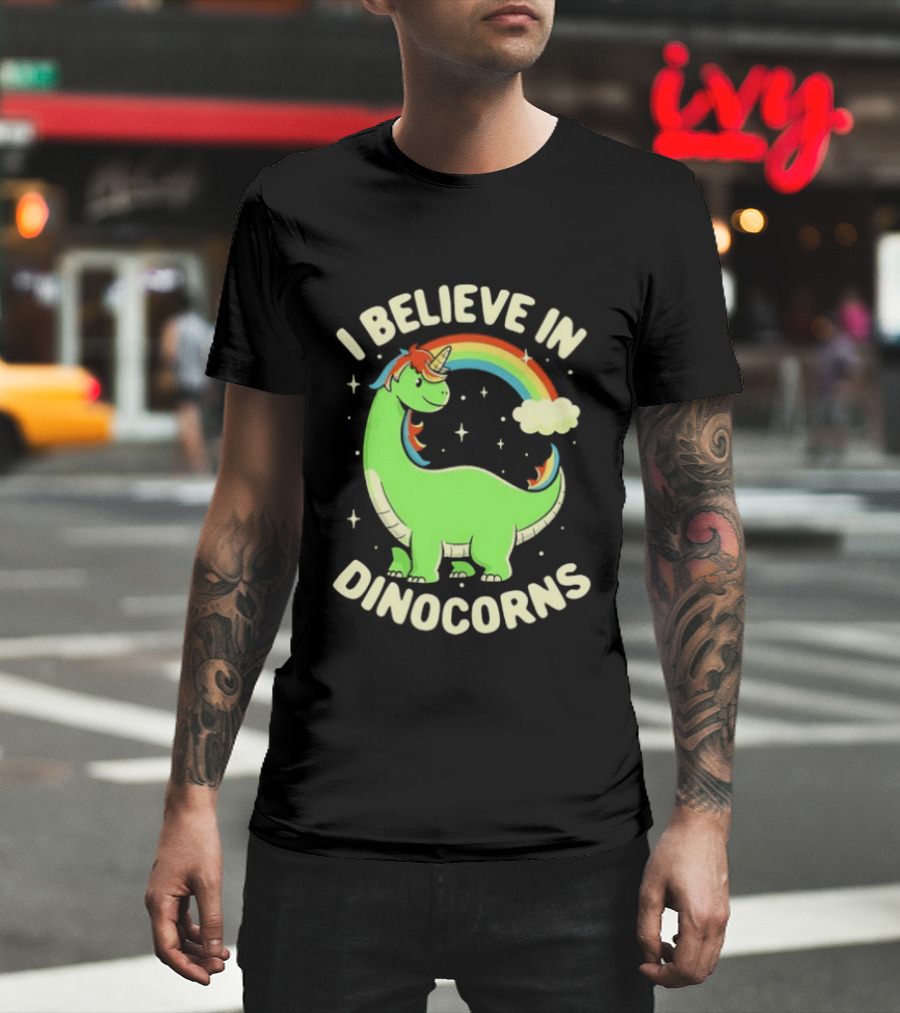 I Believe In Dinocorns Dinosaur Unicorn Rainbow Magic T-Shirt