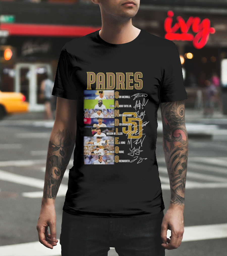 San Diego Padres Fernando Tatis Jr Manny Machado Xander Bogaerts Joe Musgrove Baseball T-Shirt
