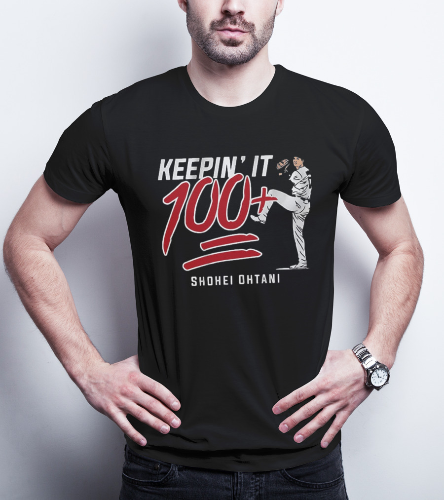 Shohei Ohtani Keepin It 100+ Baseball Pitching T-Shirt