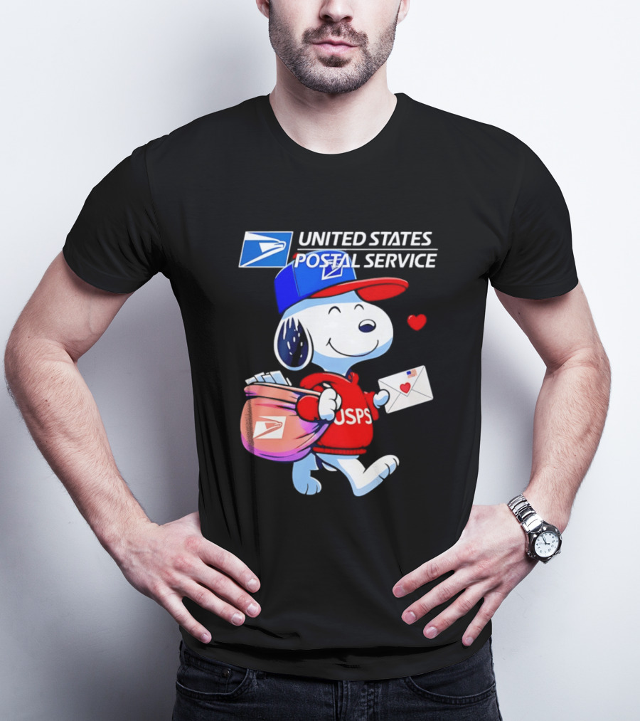 Snoopy USPS Mail Carrier United States Postal Service Official Collaboration T-Shirt