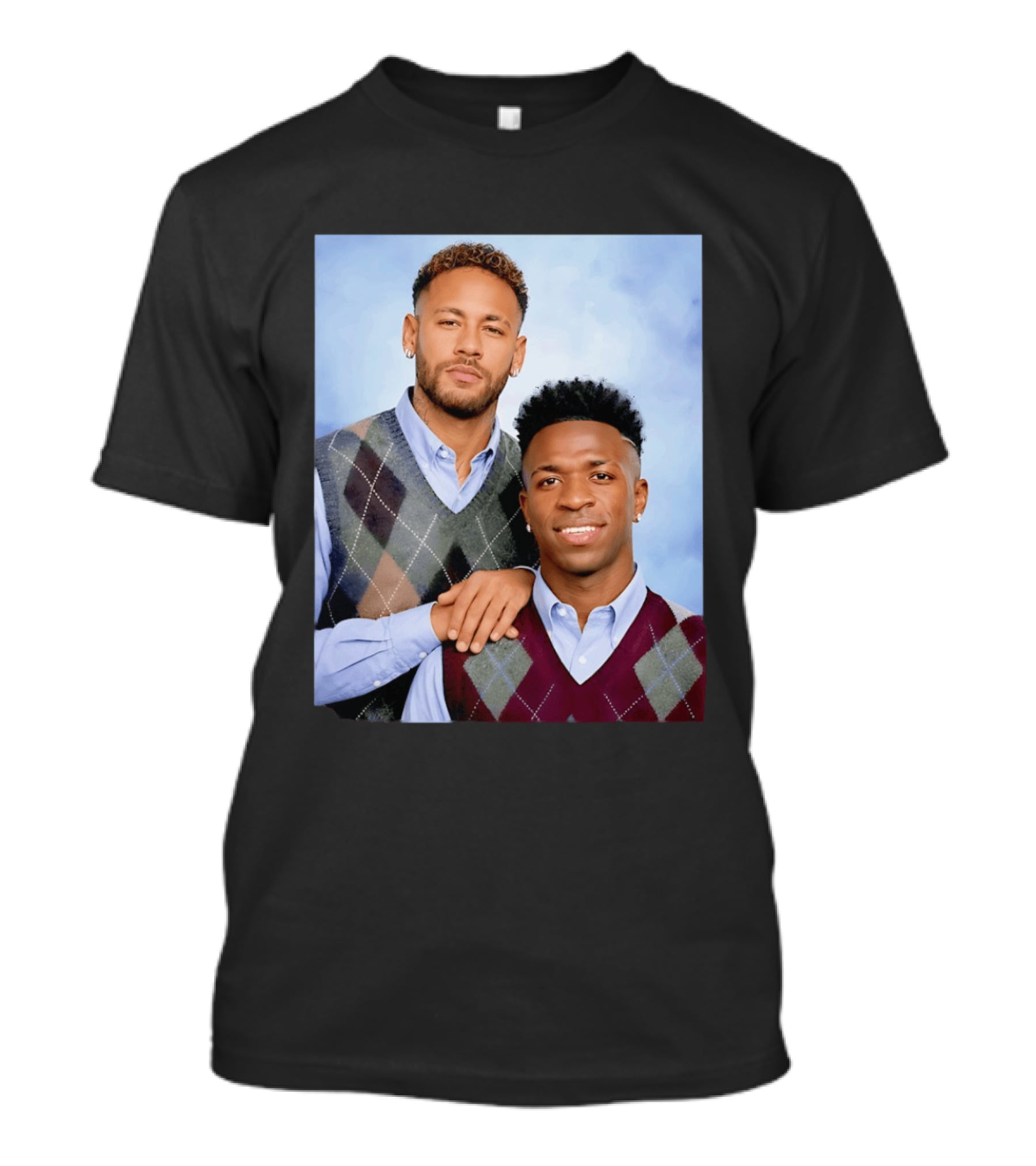 Neymar Jr Vinicius Jr Step Brothers Argyle Sweater Look T-Shirt