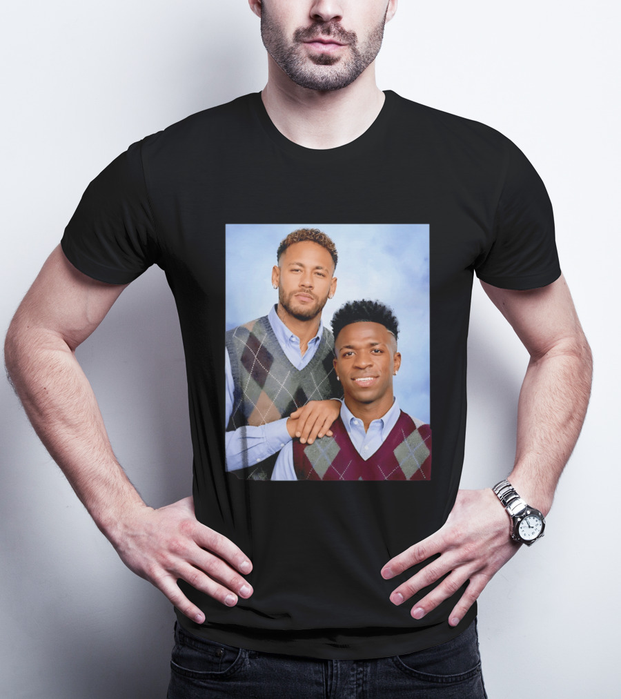 Neymar Jr Vinicius Jr Step Brothers Argyle Sweater Look T-Shirt