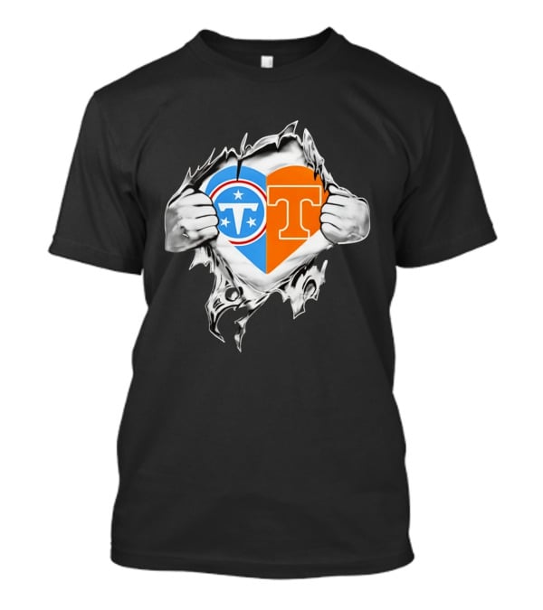 Tennessee Titans Tennessee Volunteers Heart T-Shirt