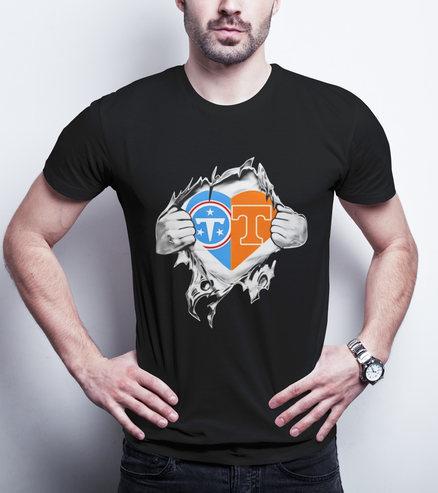 Tennessee Titans Tennessee Volunteers Heart T-Shirt