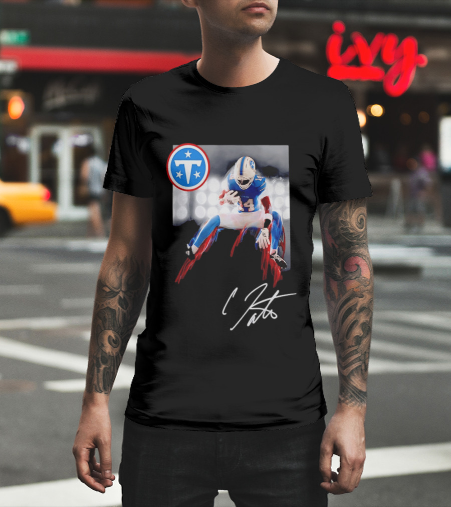 Tennessee Titans Carnell Tate Rookie Legacy 14 Blue Red T-Shirt