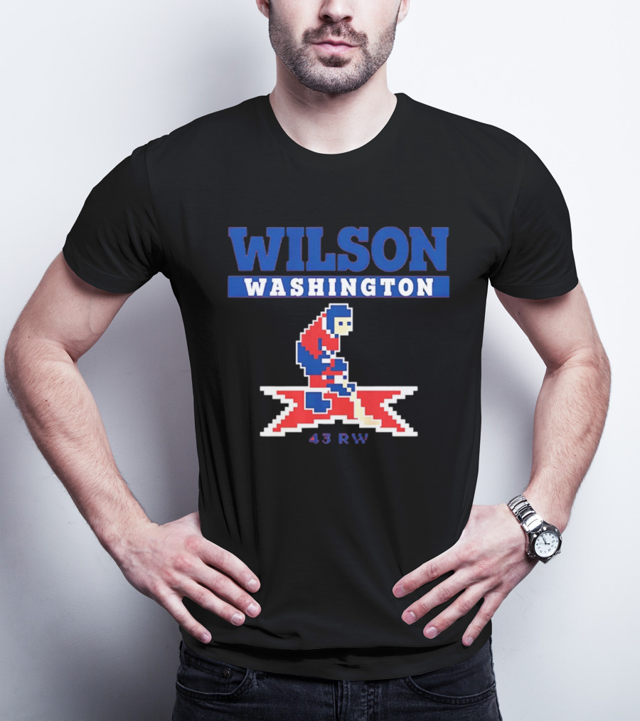Tom Wilson Washington Capitals 43 RW NHL Pixel Art Hockey T-Shirt