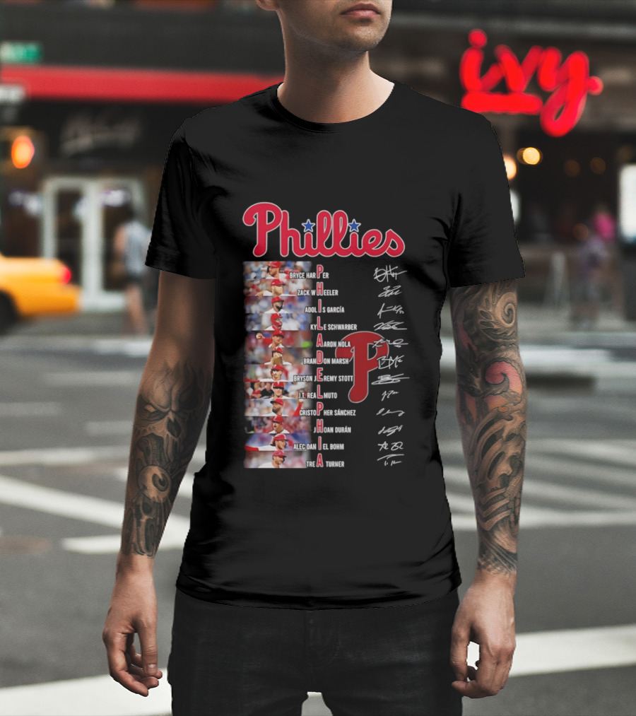 Phillies Baseball Stars Philadelphia Players Lineup T-Shirt