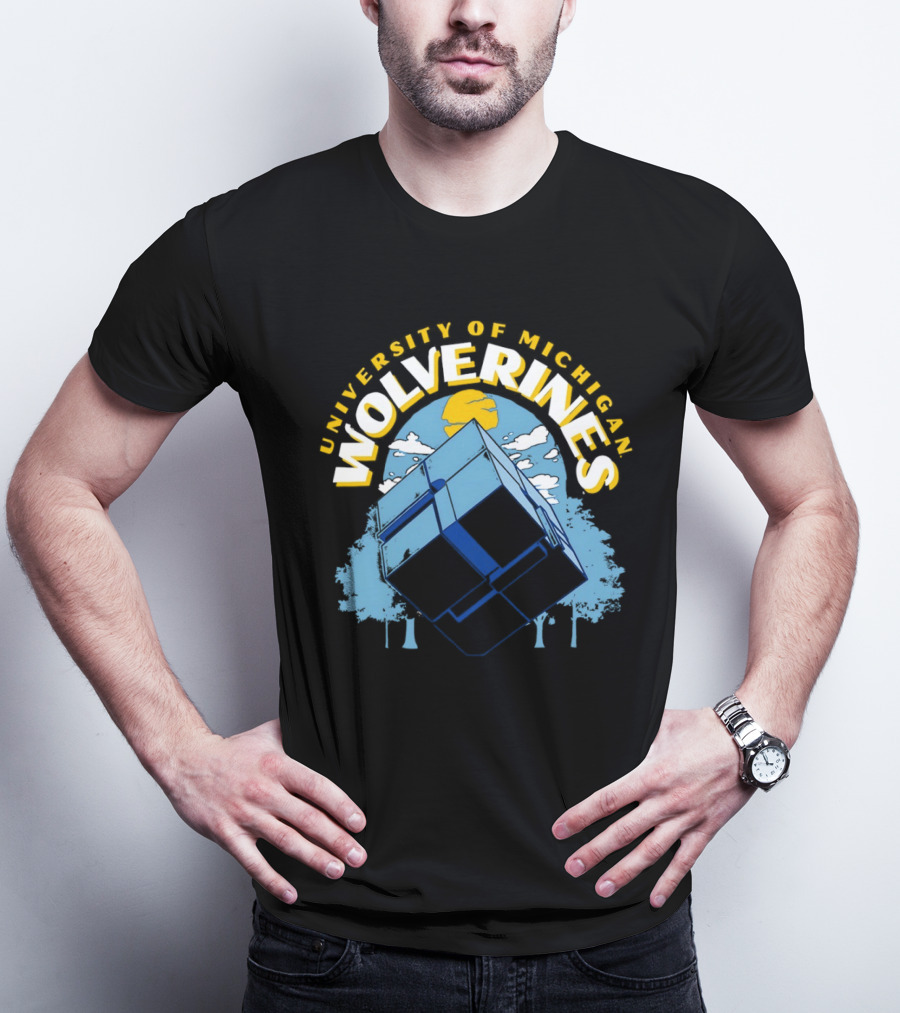 University Of Michigan Wolverines Rubik's Cube Puzzle Logic Theory T-Shirt