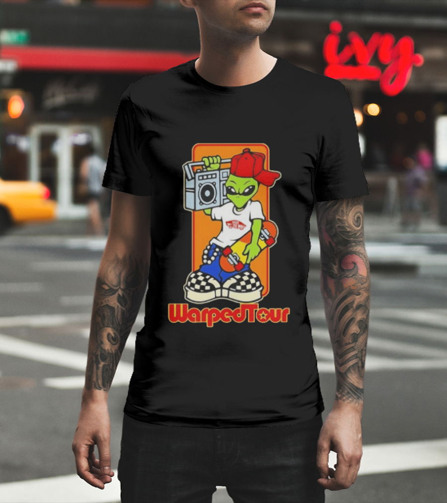 Vans Off The Wall Alien Skater Boombox Warped Tour Checker Shoes T-Shirt