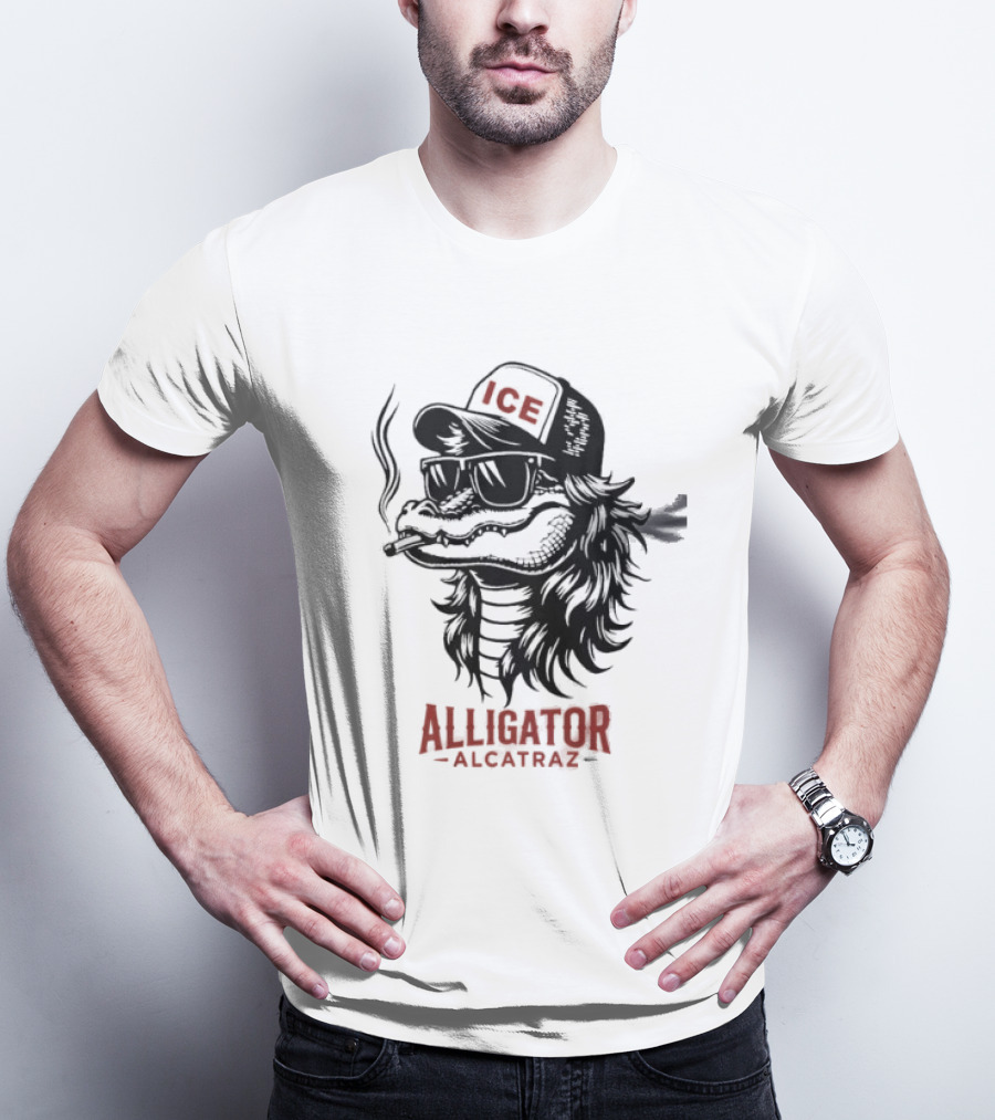 Alligator Alcatraz Ice Smoking T-Shirt