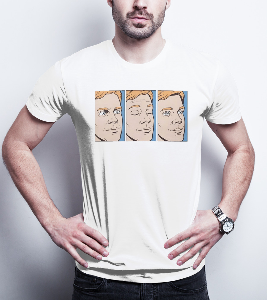 Blinking White Guy Meme Reaction Face Comic Triptych T-Shirt