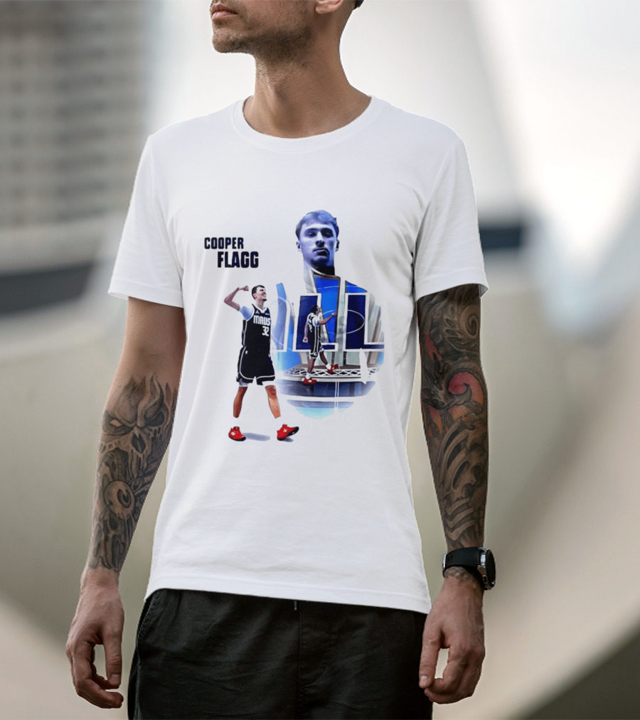 Cooper Flagg Dallas Mavericks MAUS 32 Basketball Player Art 2026 NBA Rookie Of The Year T-Shirt