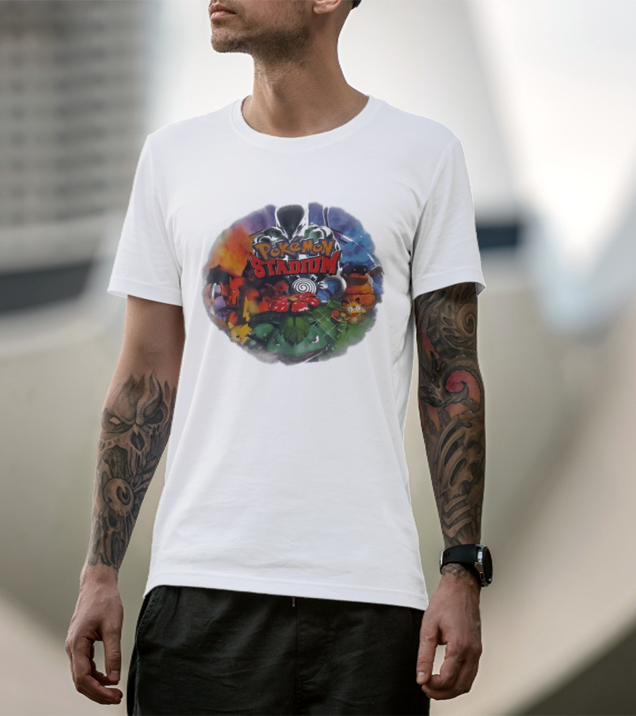 Pokémon Stadium Venusaur Charizard Squirtle Meowth Pikachu Retro Gaming Fan Favorite T-Shirt