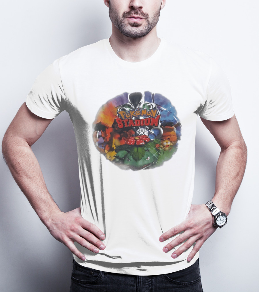 Pokémon Stadium Venusaur Charizard Squirtle Meowth Pikachu Retro Gaming Fan Favorite T-Shirt