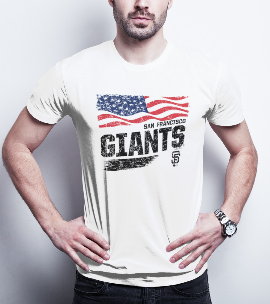 San Francisco Giants American Flag 4th Of July Celebration T-Shirt