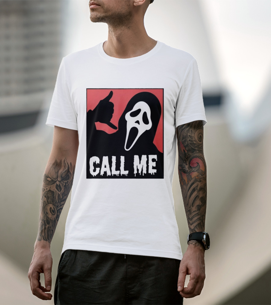Ghostface Call Me Horror Halloween Scream T-Shirt