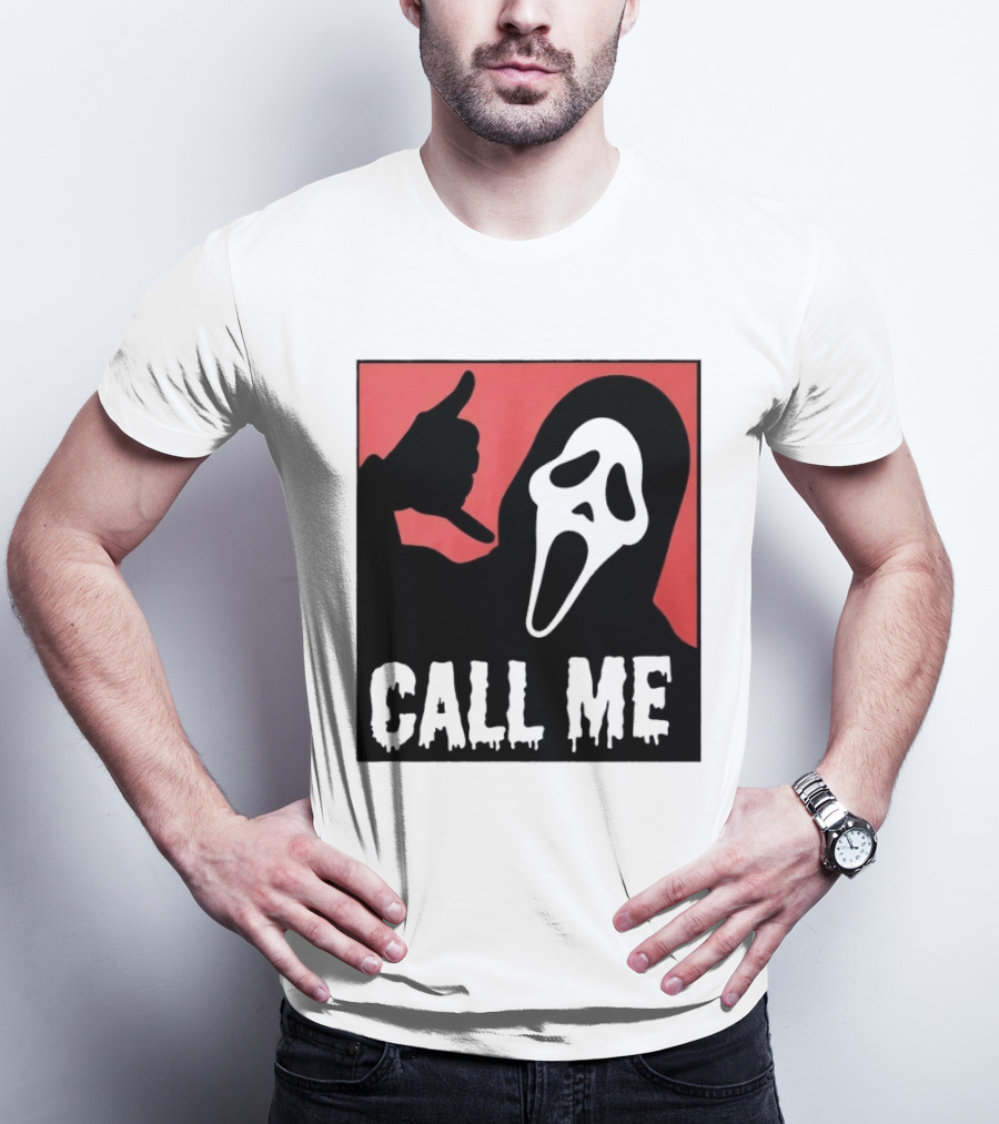 Ghostface Call Me Horror Halloween Scream T-Shirt