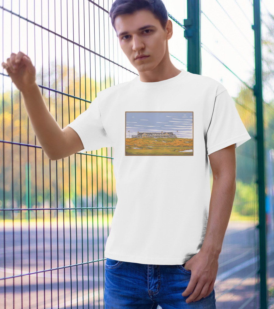 Southampton Golf Course Clubhouse Landscape Painting T-Shirt