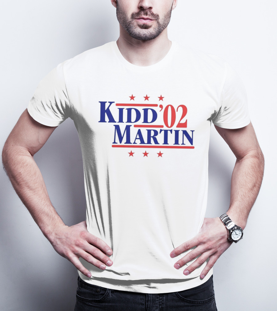 Kidd Martin '02 New Jersey Basketball Campaign Retro Stars T-Shirt