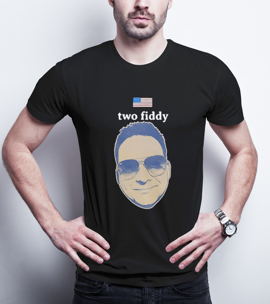 Two Fiddy Jeremy Robinson Face With Sunglasses American Flag T-Shirt