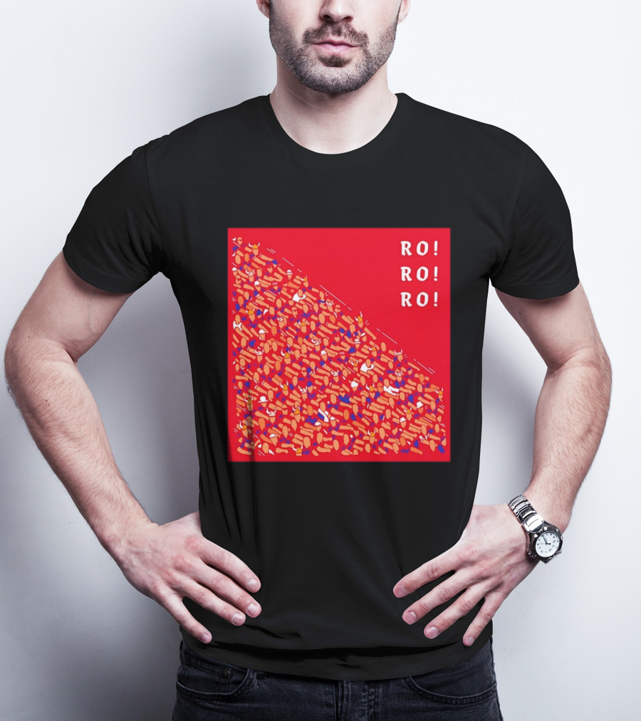 Ro Ro Ro Viking Helmet Crowd Art Red T-Shirt