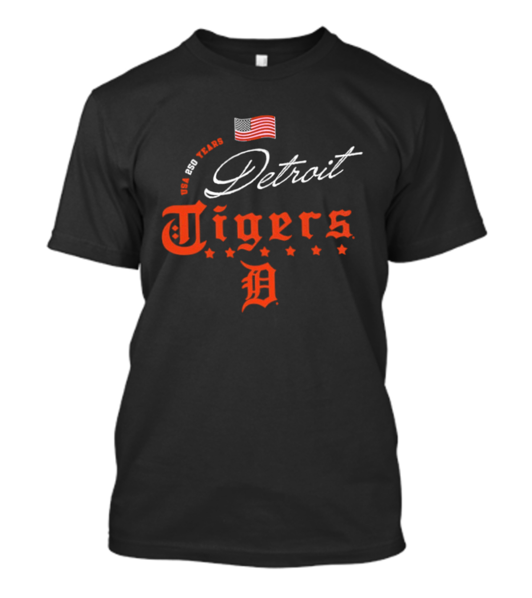 Detroit Tigers 250 Years USA Celebration Happy 4th Of July T-Shirt