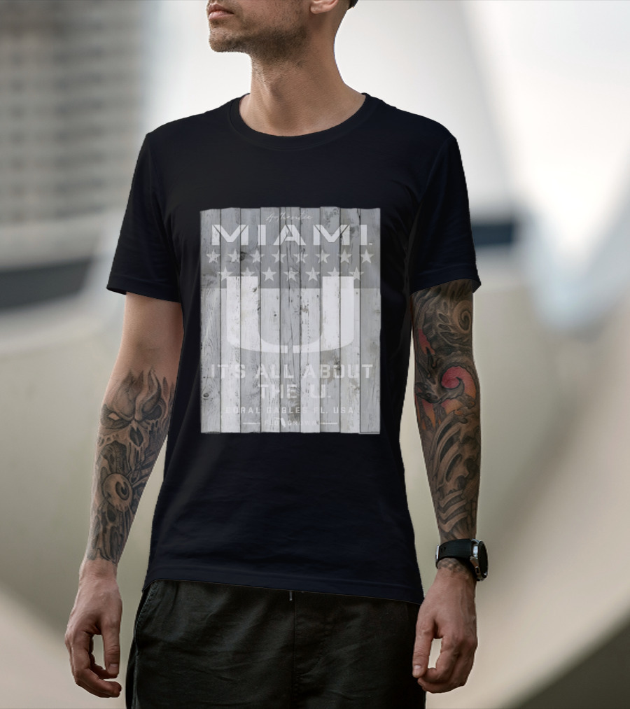 Authentic Miami It's All About The U Coral Gables FL USA Handcrafted T-Shirt