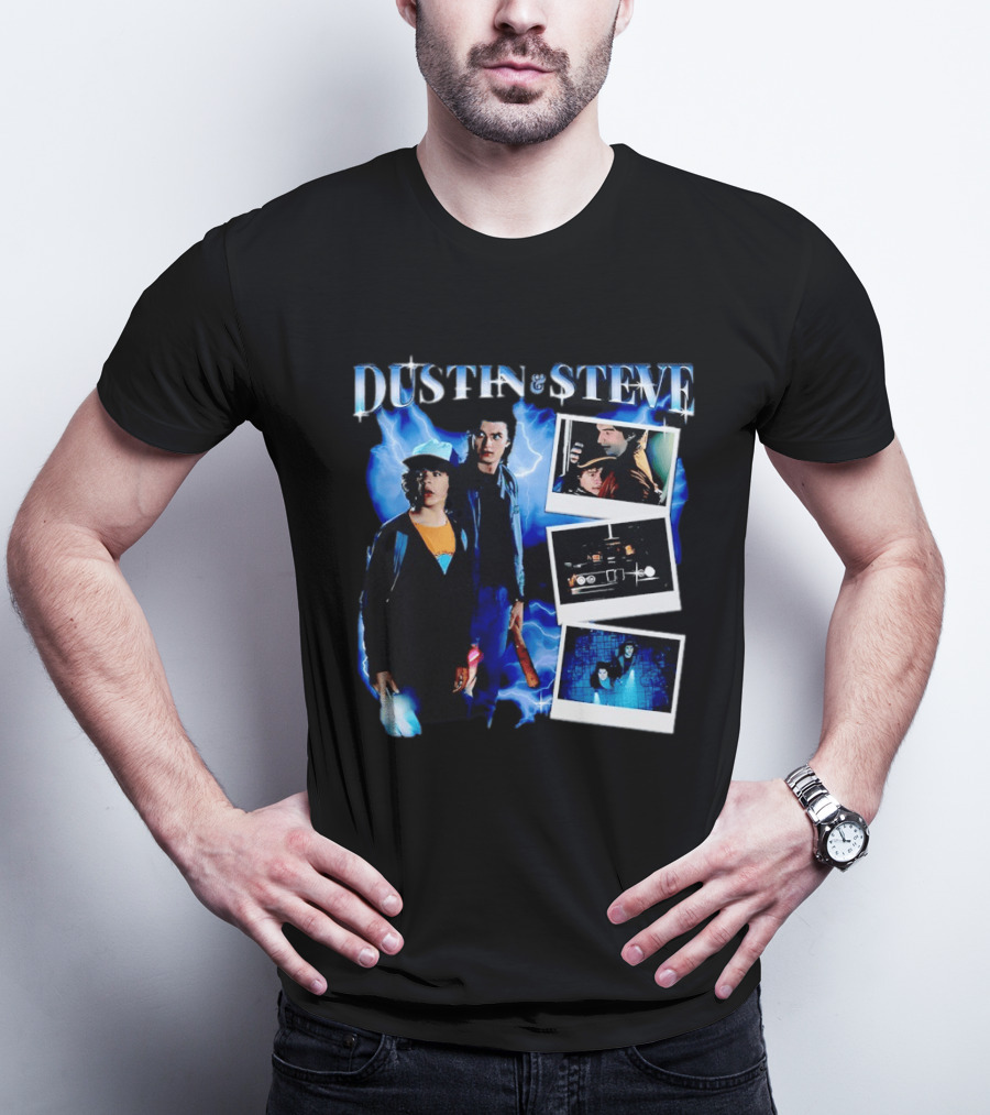 Dustin Steve Polaroid Photos Lightning T-Shirt