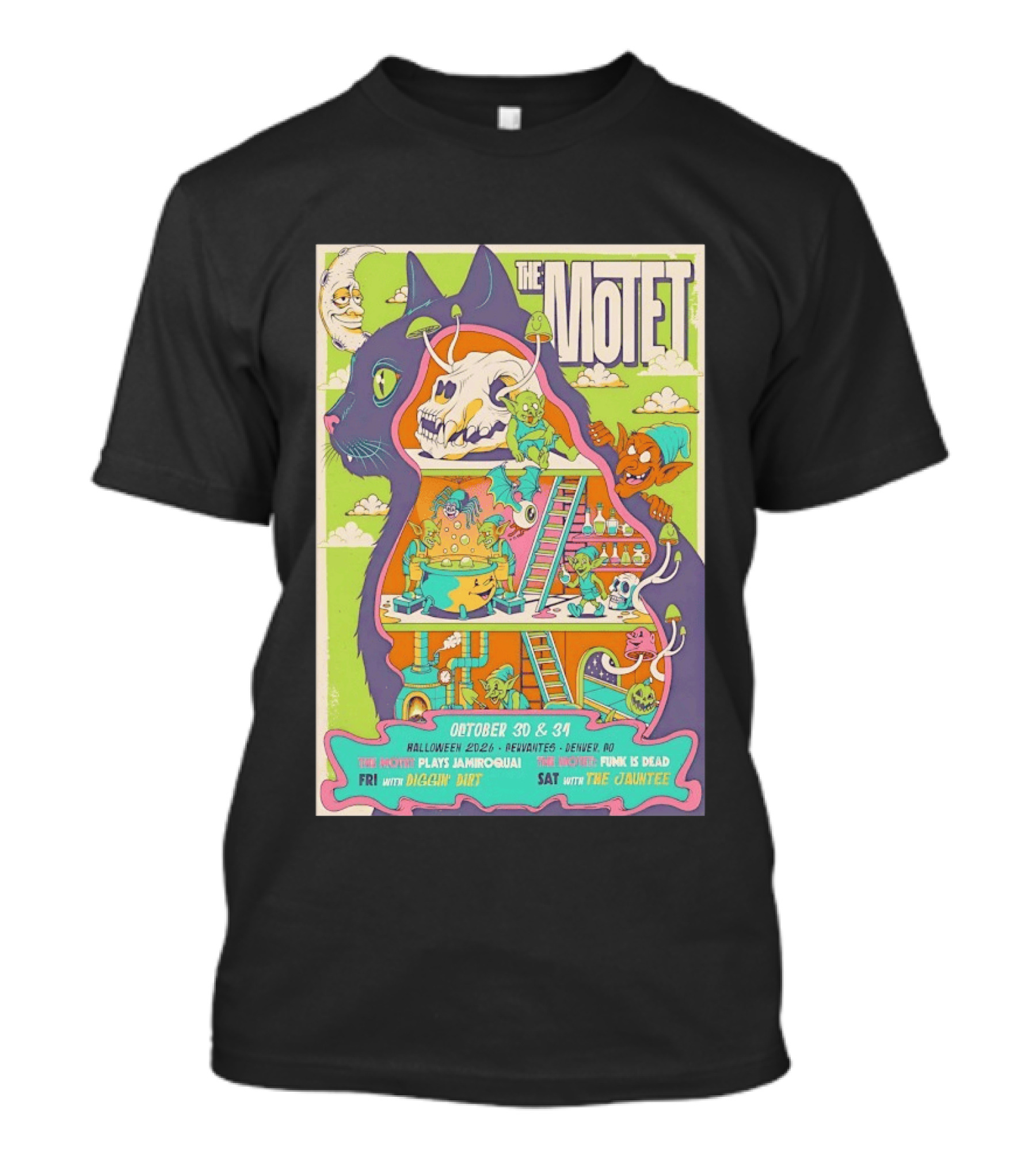 The Motet Plays Jamiroquai Halloween 2026 Cervantes Denver Concert Funk Is Dead Diggin' Dirt The Jauntee T-Shirt