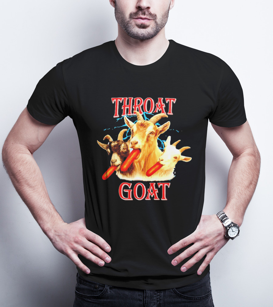 Throat Goat Hot Dog Eating Goats Meme Humor T-Shirt
