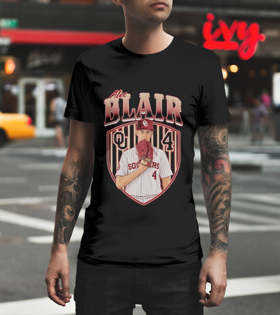 Oklahome Sooners Alec Blair Number 4 Baseball Player T-Shirt