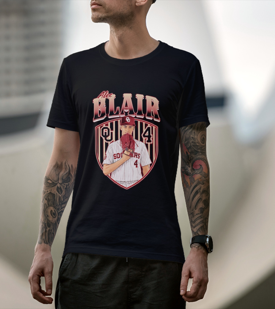 Oklahome Sooners Alec Blair Number 4 Baseball Player T-Shirt