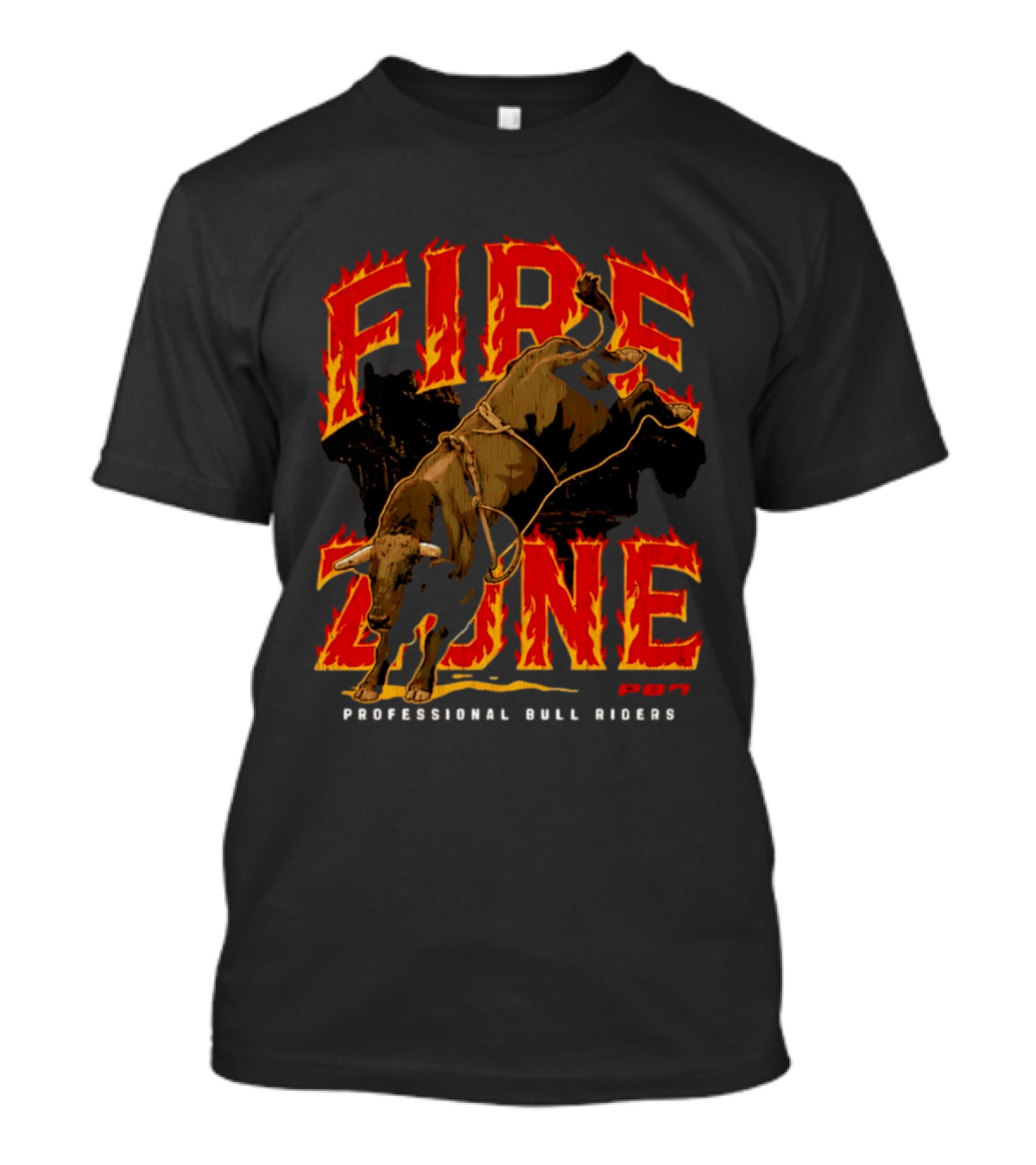 PBR Fire Zone Bucking Bull Professional Bull Riders Western T-Shirt