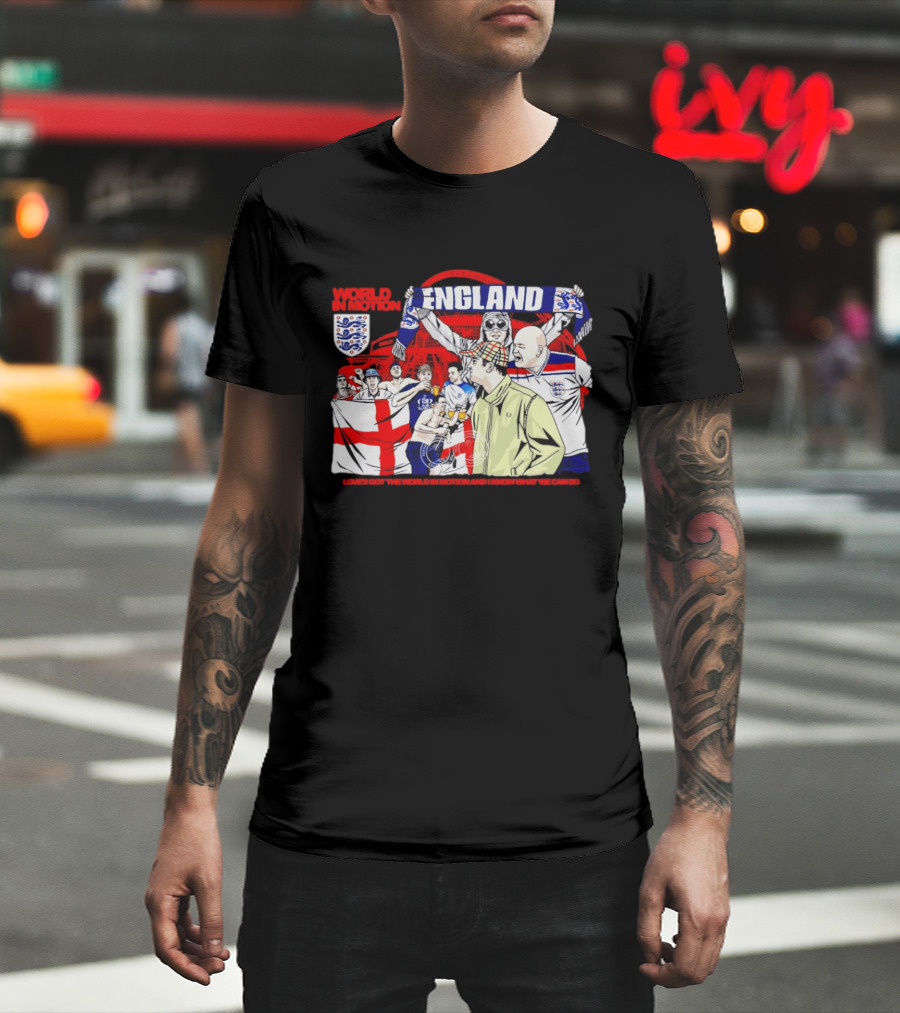 World In Motion England Football Fans Wembley Stadium England Supporters T-Shirt