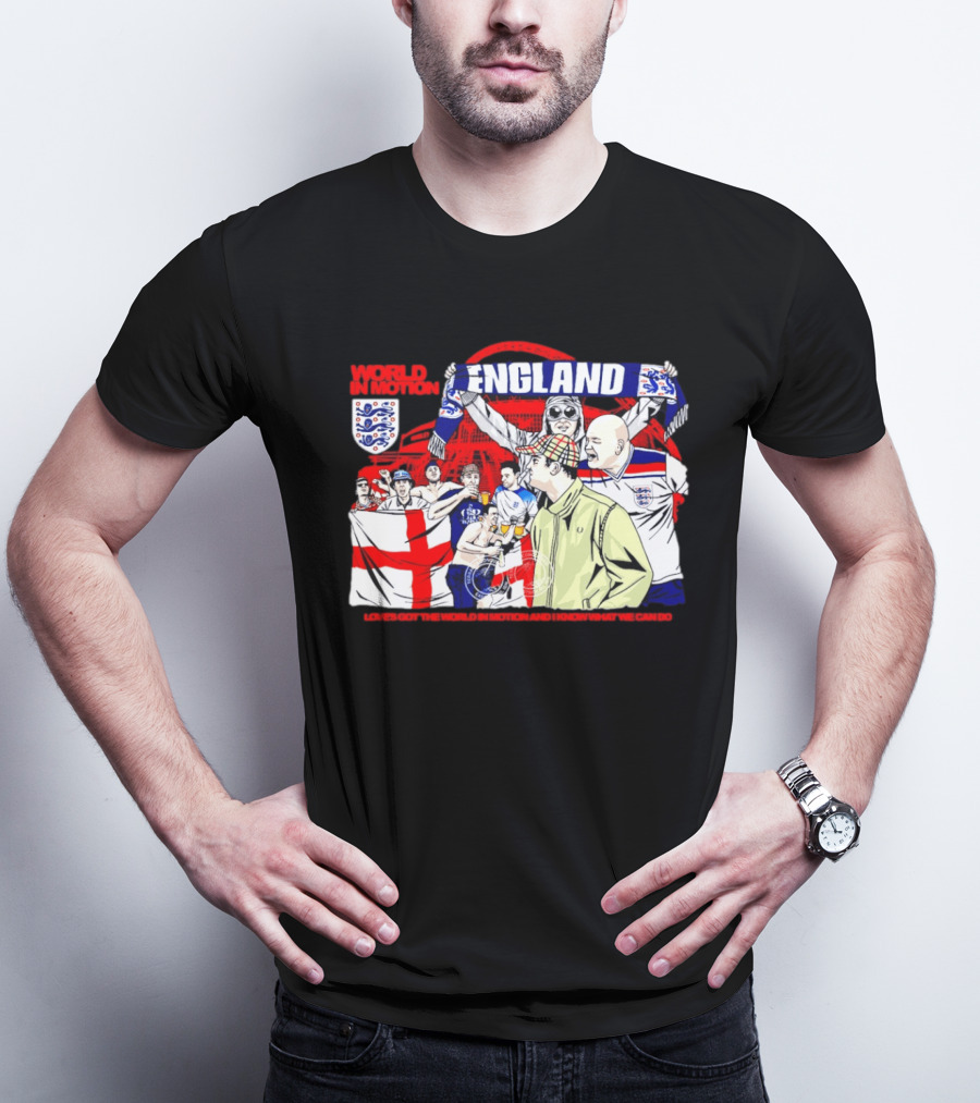 World In Motion England Football Fans Wembley Stadium England Supporters T-Shirt
